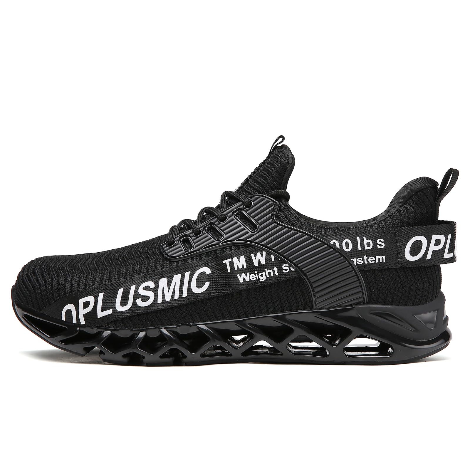 Oplusmic Steel Toe Shoes for Men Indestructible Work Sneakers Puncture Proof Comfortable Slip On Safety Shoes for Work Industrial Coustruction Shoes Black White Size 13