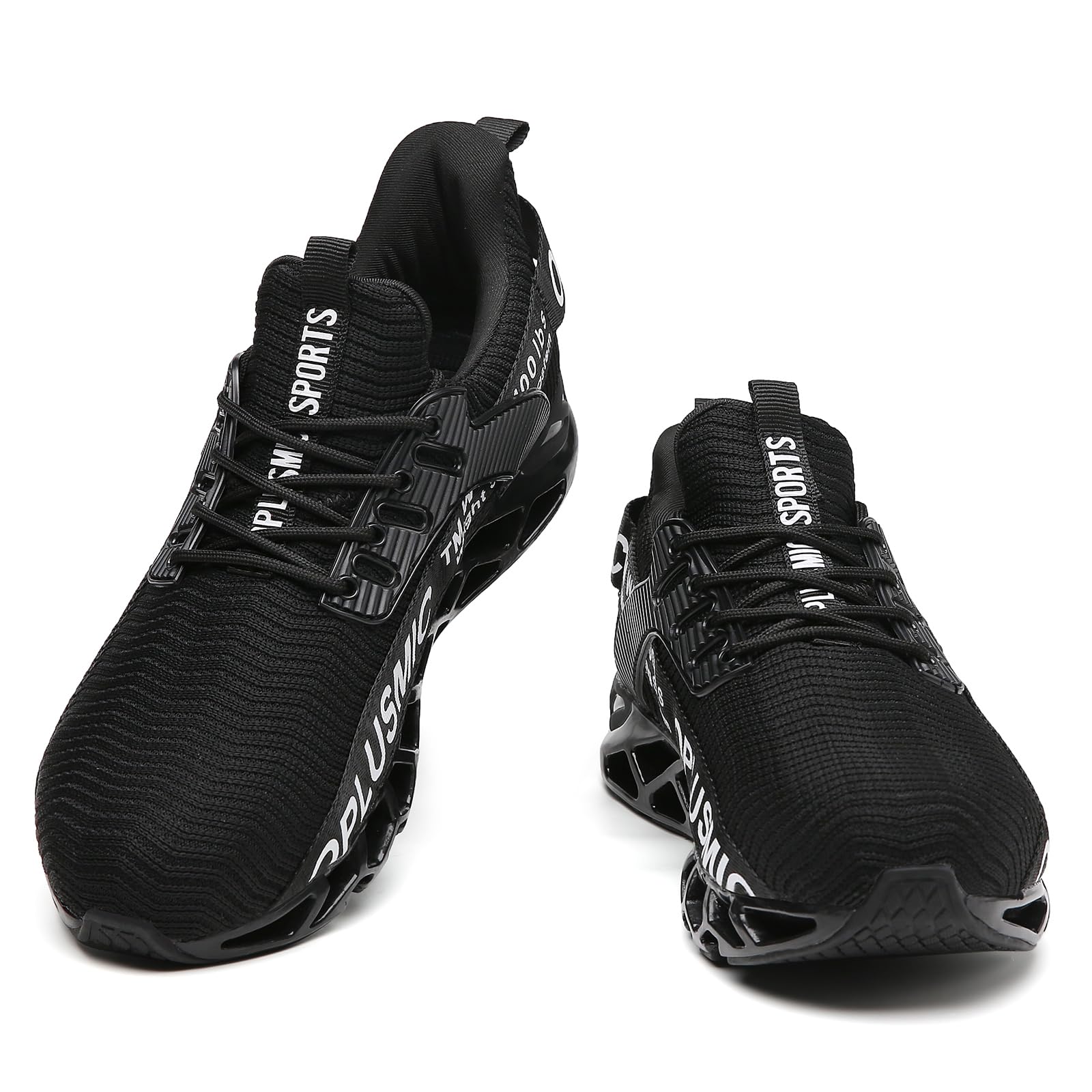 Oplusmic Steel Toe Shoes for Men Indestructible Work Sneakers Puncture Proof Comfortable Slip On Safety Shoes for Work Industrial Coustruction Shoes Black White Size 13