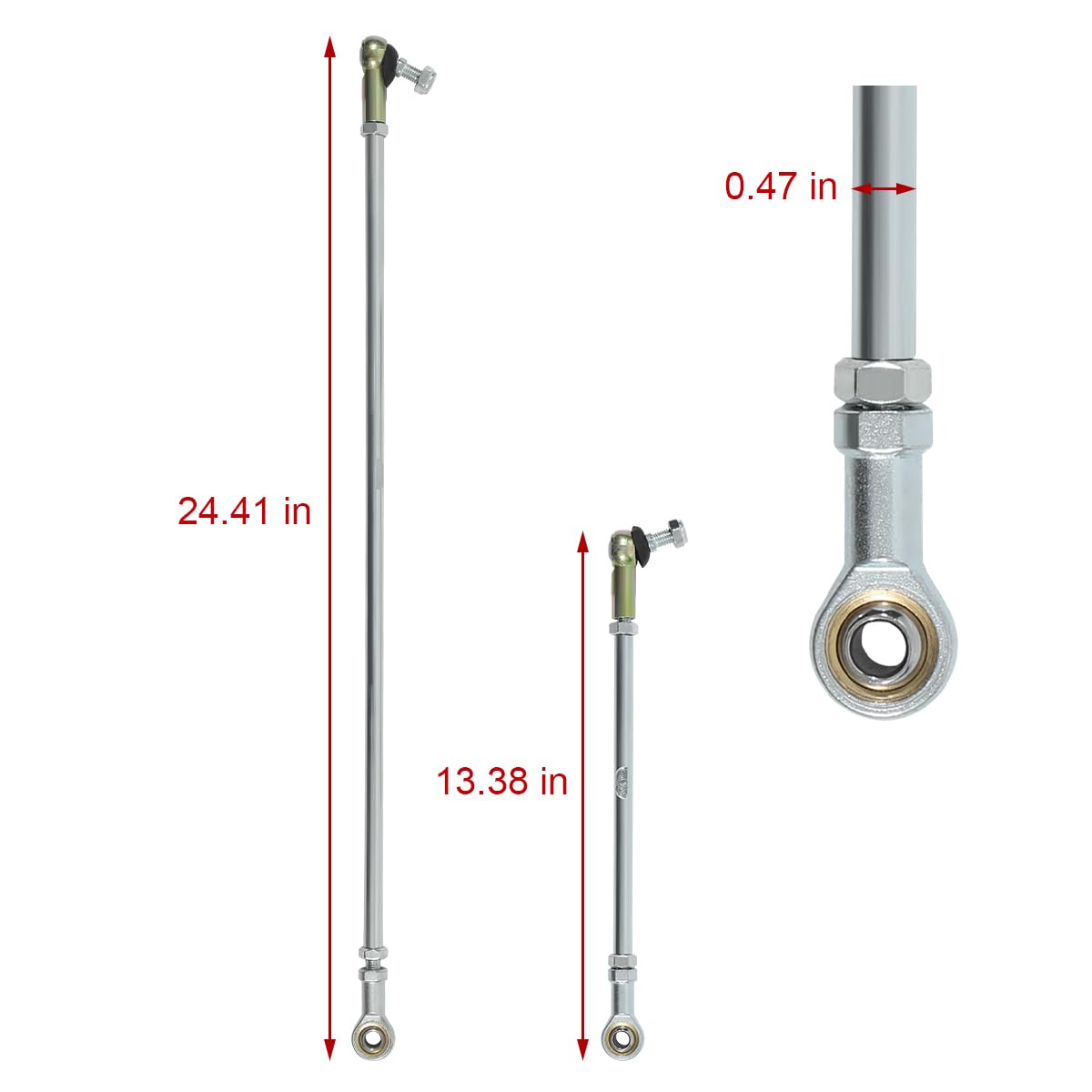 ZXMT Short+Long Tie Rod Kit Set w/Ends Replacement DIY Fit For Yerf Dog Go Kart Cart 3/8-24
