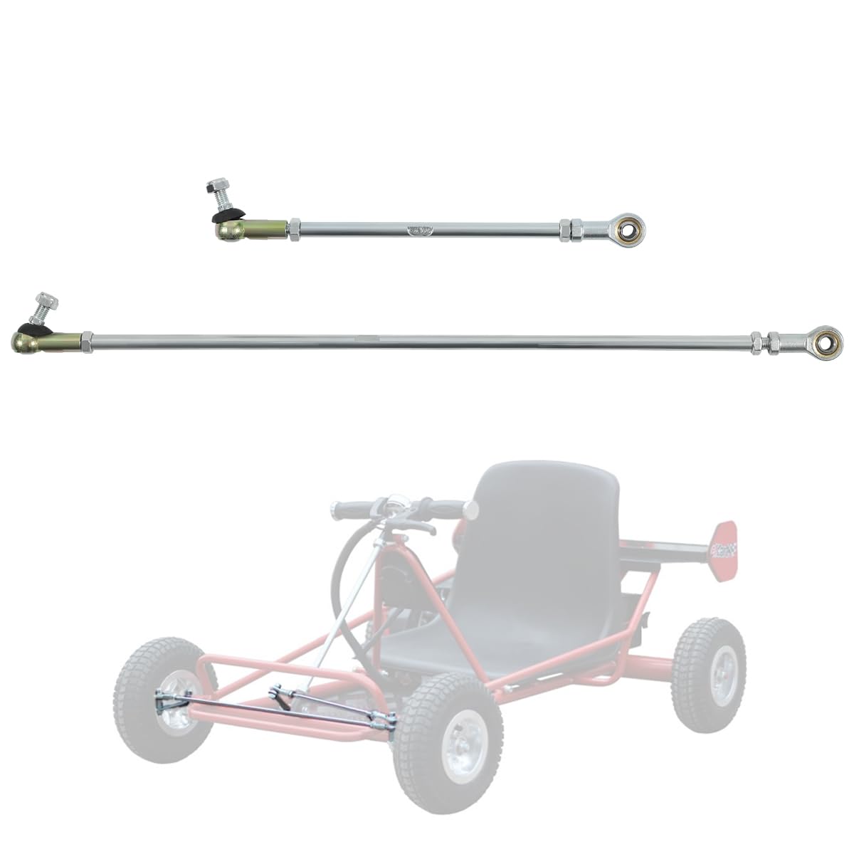 ZXMT Short+Long Tie Rod Kit Set w/Ends Replacement DIY Fit For Yerf Dog Go Kart Cart 3/8-24