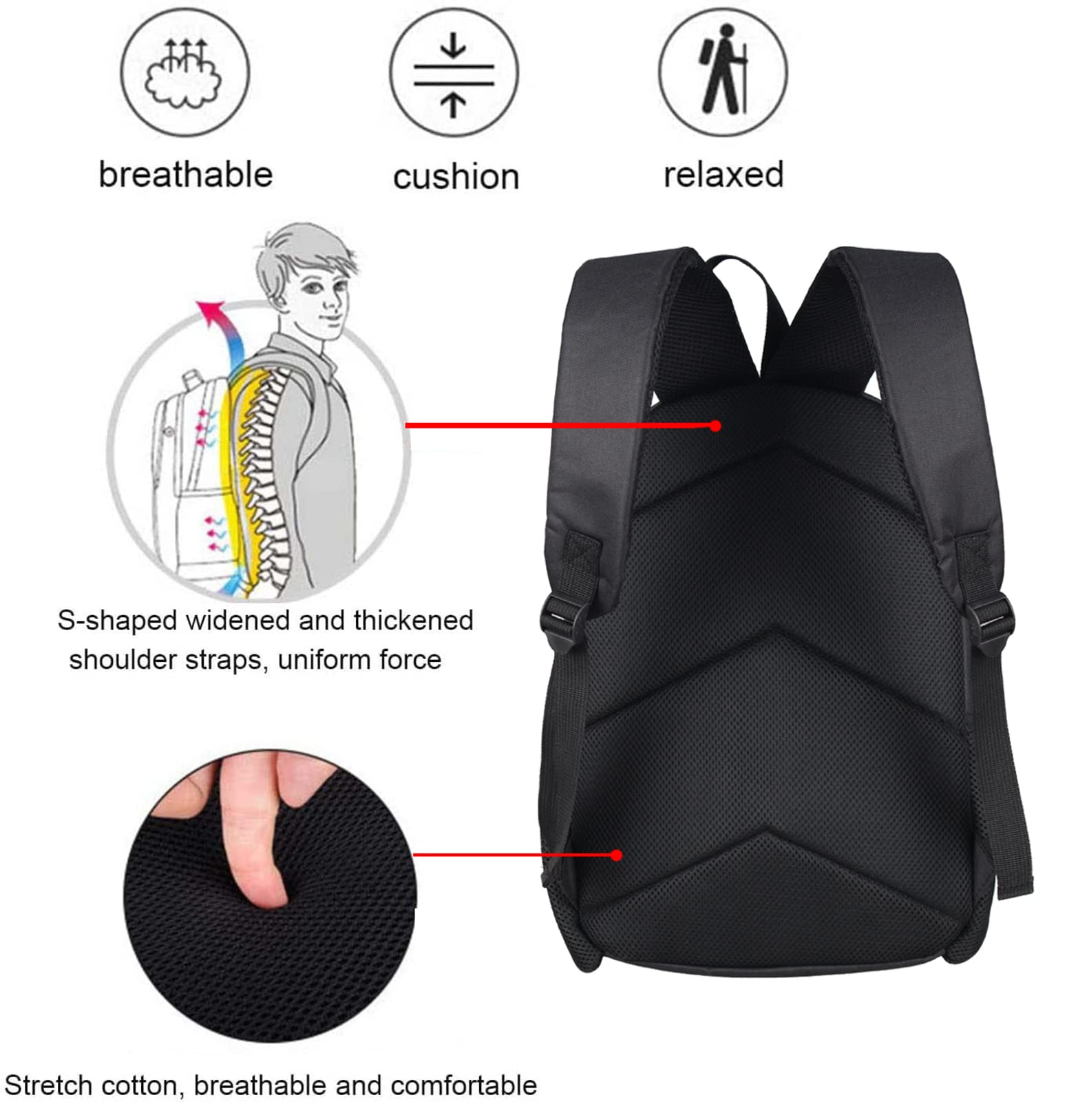 Fqz Unisex Game Backpack 3d Printing Anime Backpacks Cosplay Cartoon Bags Large Capacity Daypacks game5
