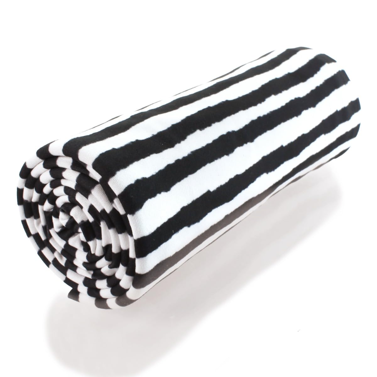Black Brush Stroke Stripes DBP Fabric - Double Brushed Polyester 4 Way Stretch - 1 Yard