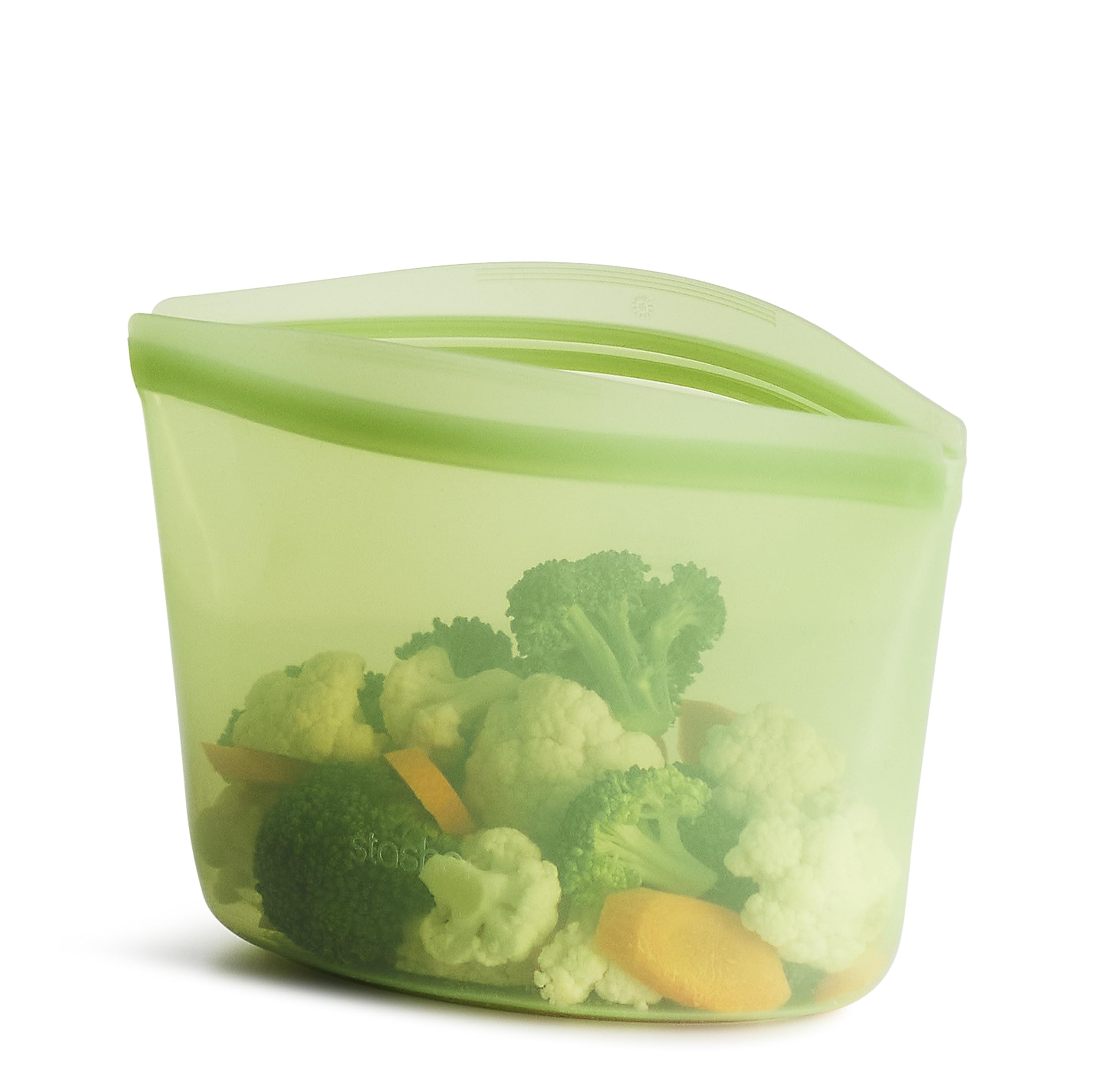 Stasher Premium Silicone Reusable Food Storage Bag, Green | Microwave, Sous Vide, Dishwasher, Oven and Freezer Safe | BPA Free, Leak-free, Eco-friendly, 4-Cup Bowl