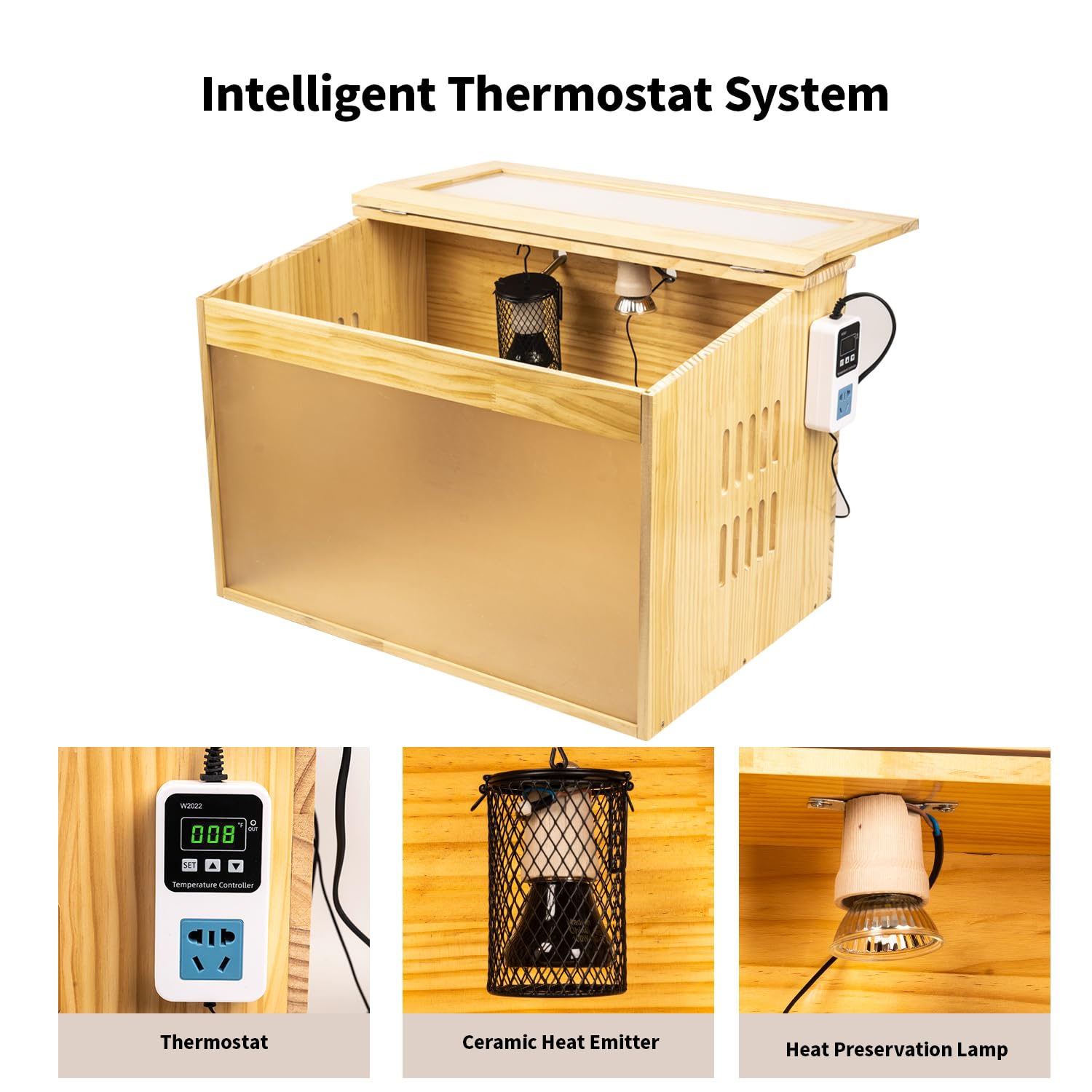 TANXAKUFAN Incubator for Small Animals with Thermostat, Intelligent Chick Brooder Box, Incubator for Newborn Puppies and Kittens, Intelligent Puppy Incubator Dog Kennel Pet Box