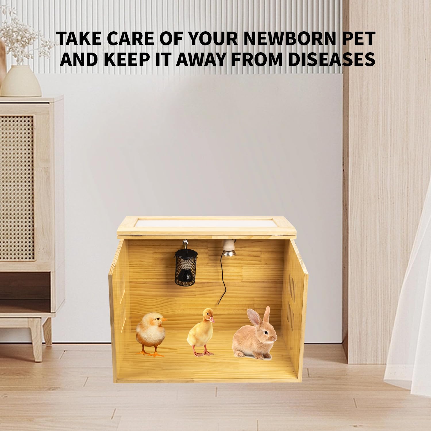 TANXAKUFAN Incubator for Small Animals with Thermostat, Intelligent Chick Brooder Box, Incubator for Newborn Puppies and Kittens, Intelligent Puppy Incubator Dog Kennel Pet Box