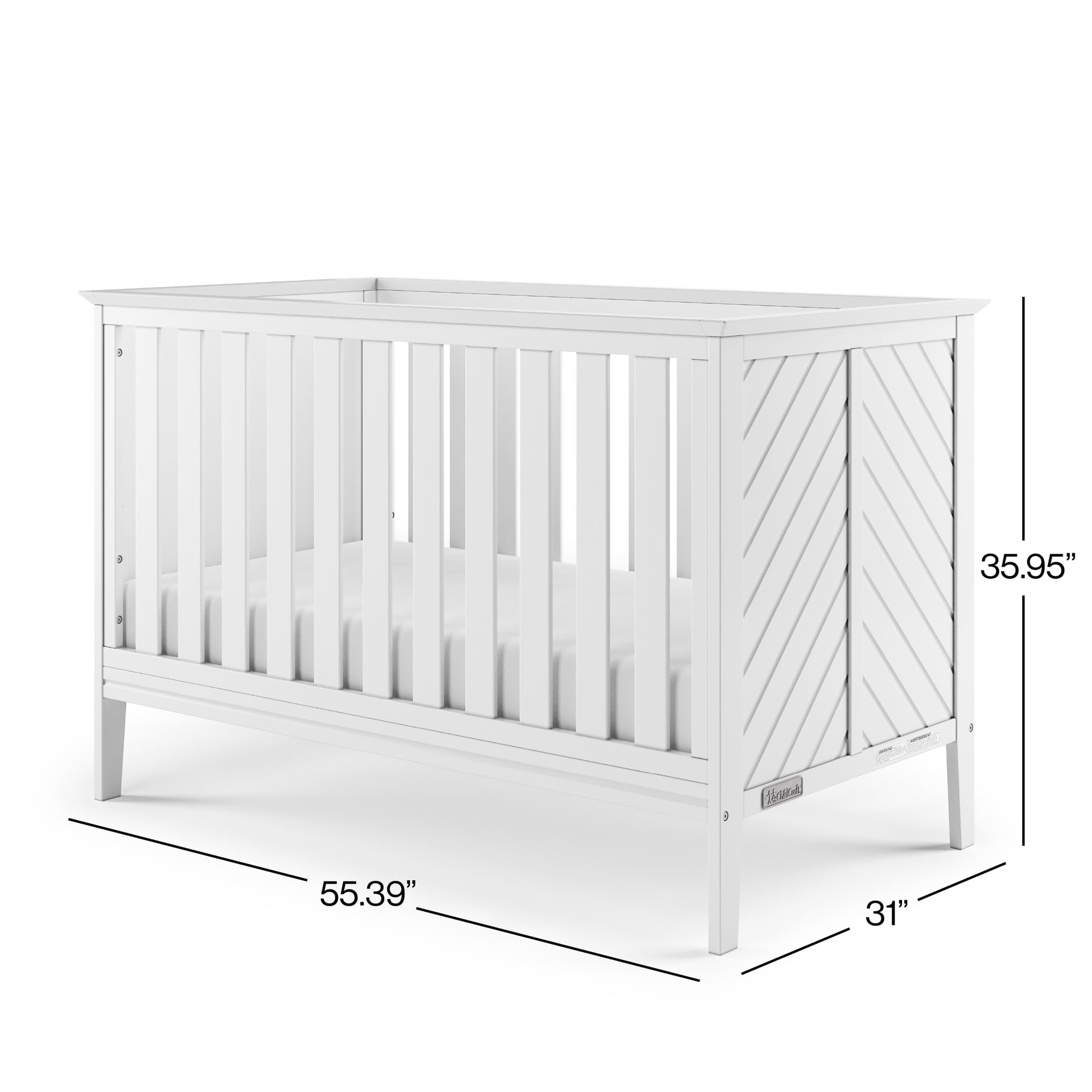 Child Craft Atwood Euro 3-Piece Nursery Set with 3-in-1 Convertible Crib, Dresser, and Chest (Matte White)
