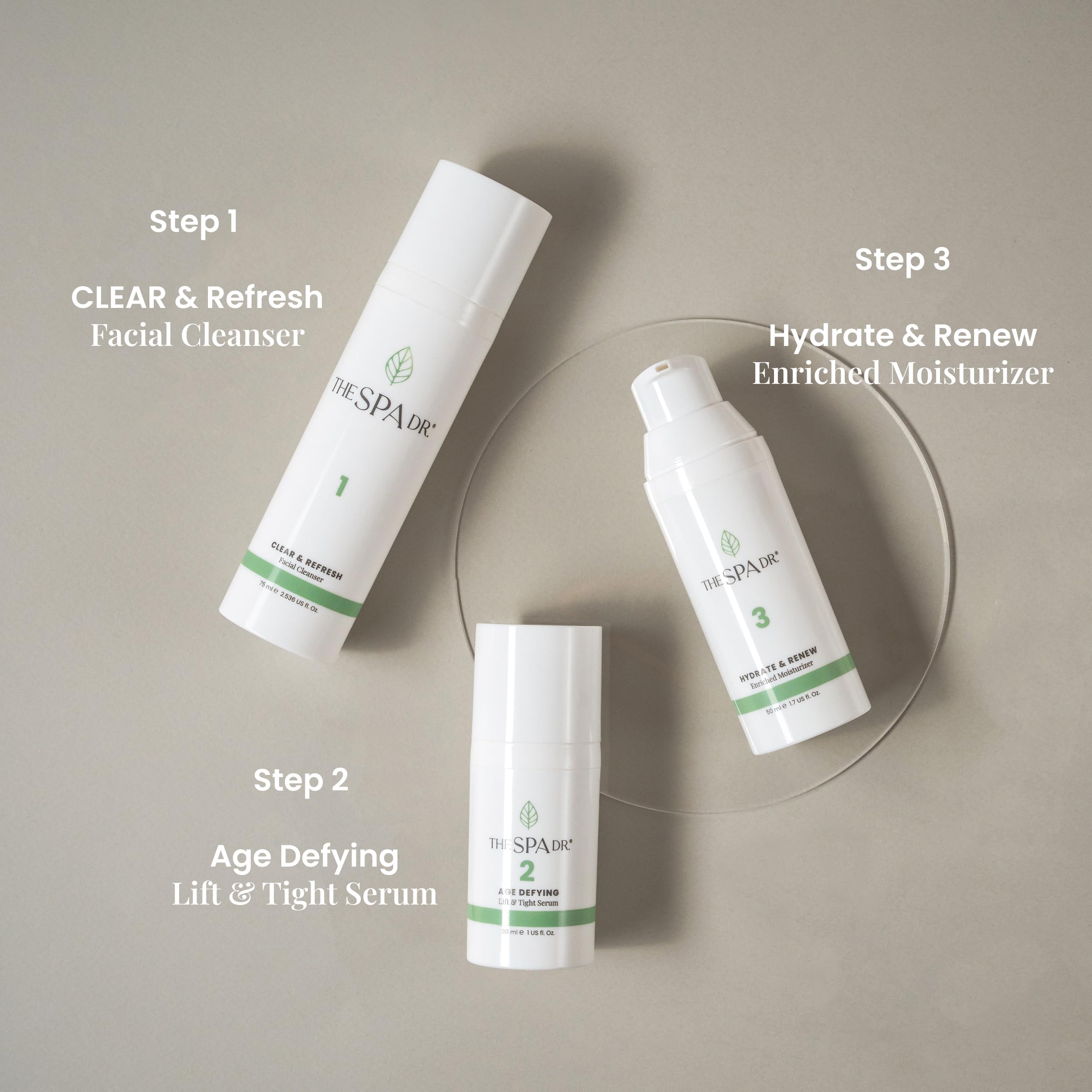 The Spa Dr. Enriched Moisturizer - Anti Aging Skin Care - 30 Day Supply - Safe For All Skin Types - Perfectly pH Balanced - Natural & Organic Skin Care - Step 3 Renew - 30 ML / 1 Fl. Oz.