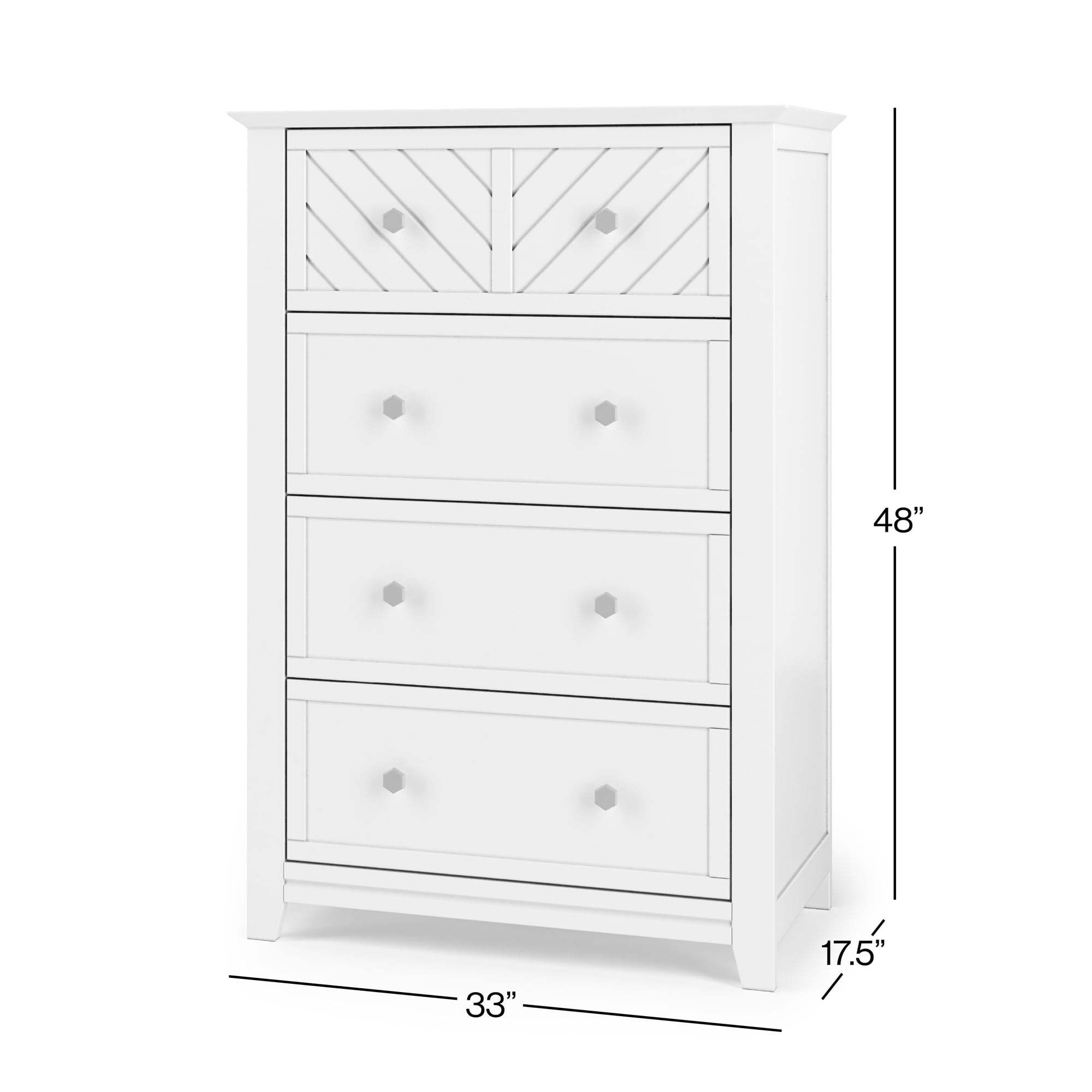 Child Craft Atwood Euro 3-Piece Nursery Set with 3-in-1 Convertible Crib, Dresser, and Chest (Matte White)
