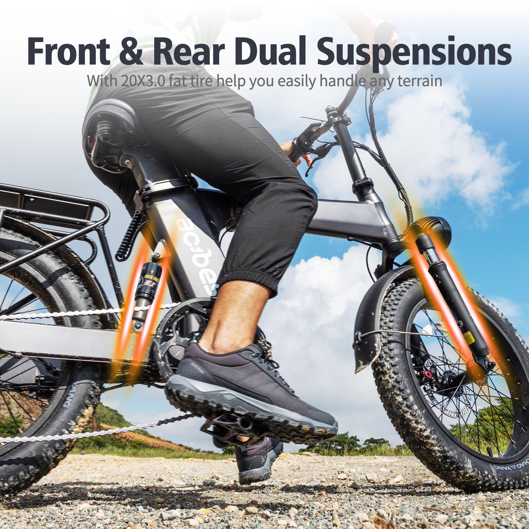 ACTBEST Folding Electric Bike for Adults - 750W Brushless Motor Ebike, 48V 15AH Removable Battery, Unique Z Shape Bicycle with 7 Speed, Foldable Fat Tire E-Bikes, ZCool