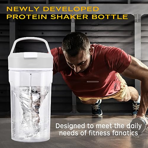 mountop Electric Protein Shaker Bottle, 18oz Rechargeable Blender Bottles, BPA-free Shaker Cups for Protein Shakes, Portable Drink Mixer Gym Accessories Pre Workout Bottles for Men/women, Grey