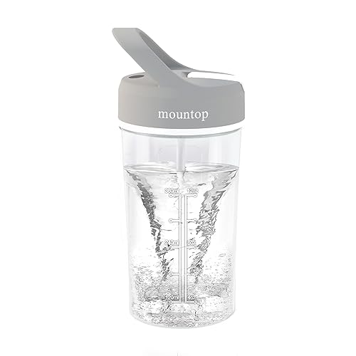 mountop Electric Protein Shaker Bottle, 18oz Rechargeable Blender Bottles, BPA-free Shaker Cups for Protein Shakes, Portable Drink Mixer Gym Accessories Pre Workout Bottles for Men/women, Grey