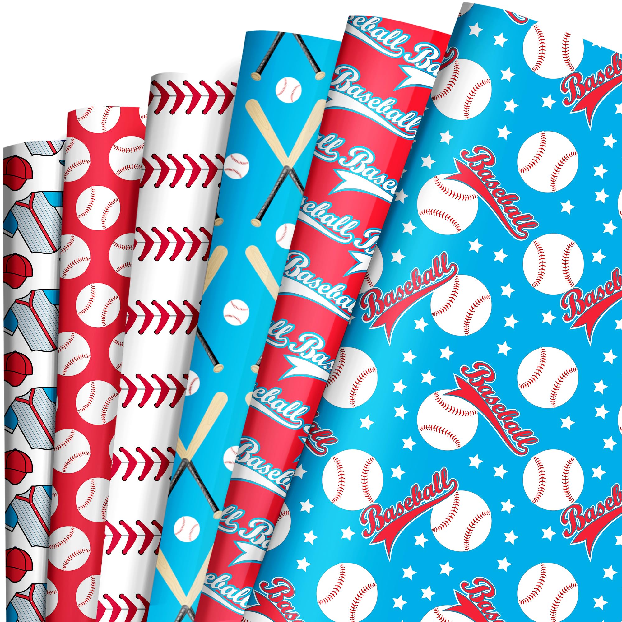 Dtiafu Baseball Wrapping Paper -12 Sheet Gift Wrapping Paper Folded Wrap 20'' x 27.5'' Sport Party Favor for Men Baseball Birthday Party Holiday