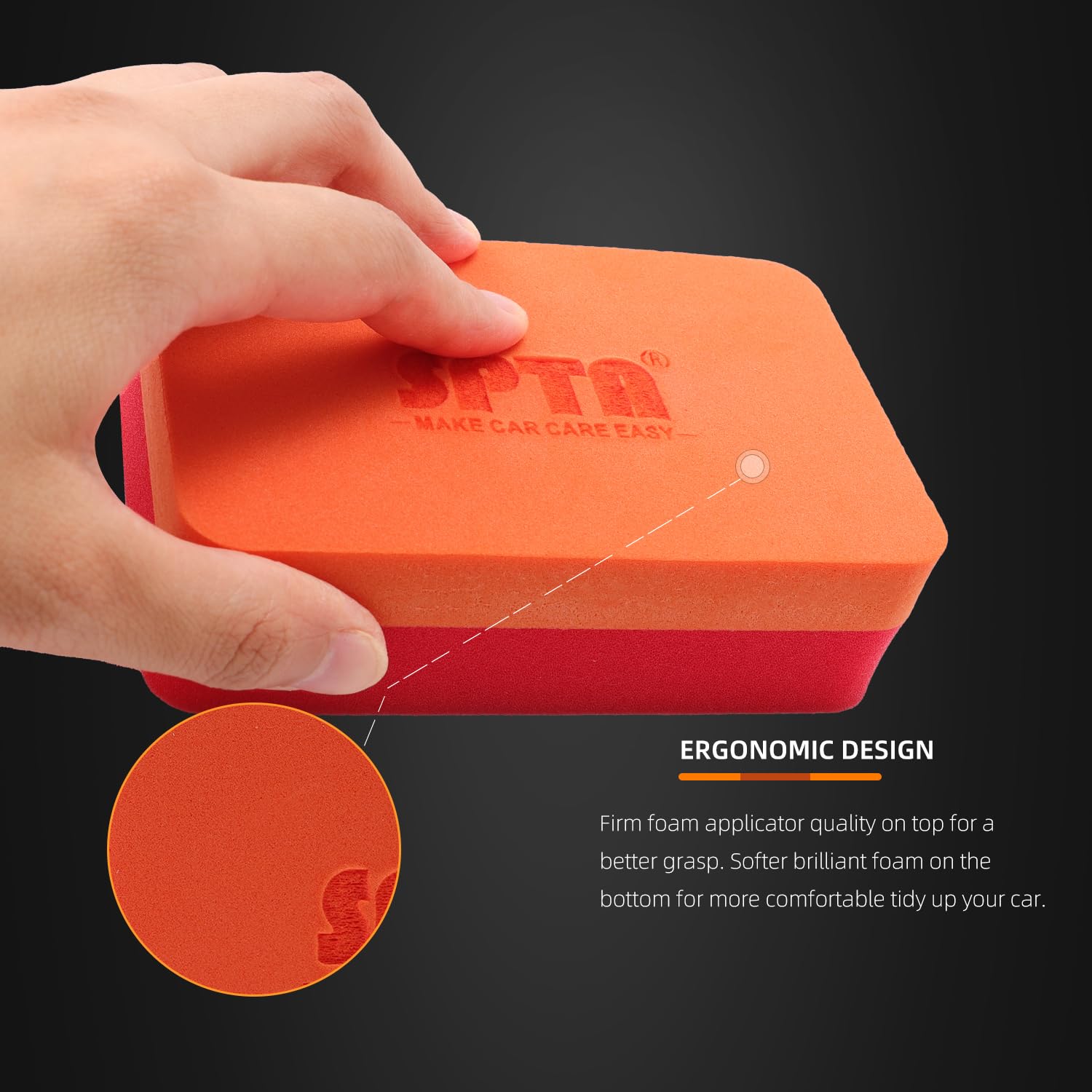 Ceramic Coating Applicator Sponges, Car Coating Pad, Hand Applicator Sponge, SPAT 6 Pack of Applicator Pads Detailing for Cars, Boats, Motorcycles, Motorhomes and More for Waxing,Cleaning, Coating