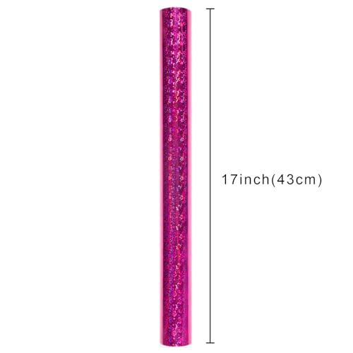 Flyhill Purple Shimmering Floral Wrapping Paper Roll-Holographic Iridescent Foil Gift Wrap for Mother's Day,Birthday,Wedding-17inch*32.8ft (46.8sq.ft.ttl)