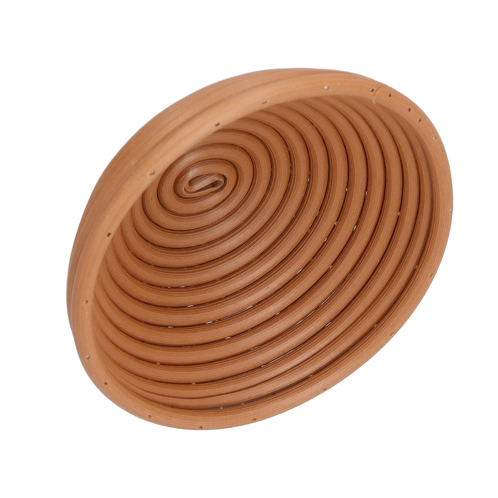 Proofing Baskets for Bread Baking, Washable European Style Bread Baking Tool Woven Basket Fruit Tray(round yellowish brown16*6cm)