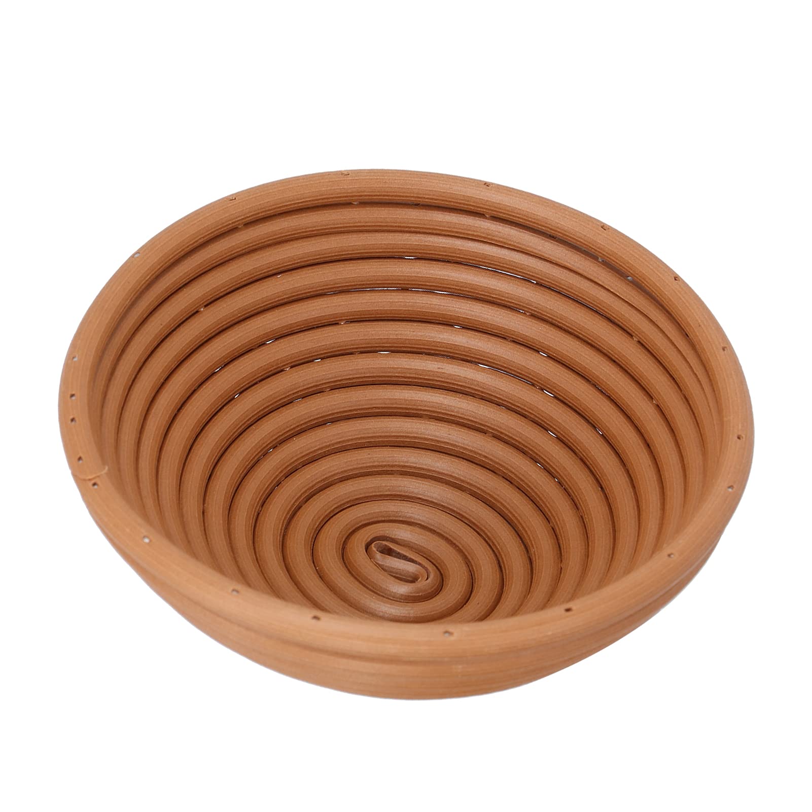 Proofing Baskets for Bread Baking, Washable European Style Bread Baking Tool Woven Basket Fruit Tray(round yellowish brown16*6cm)