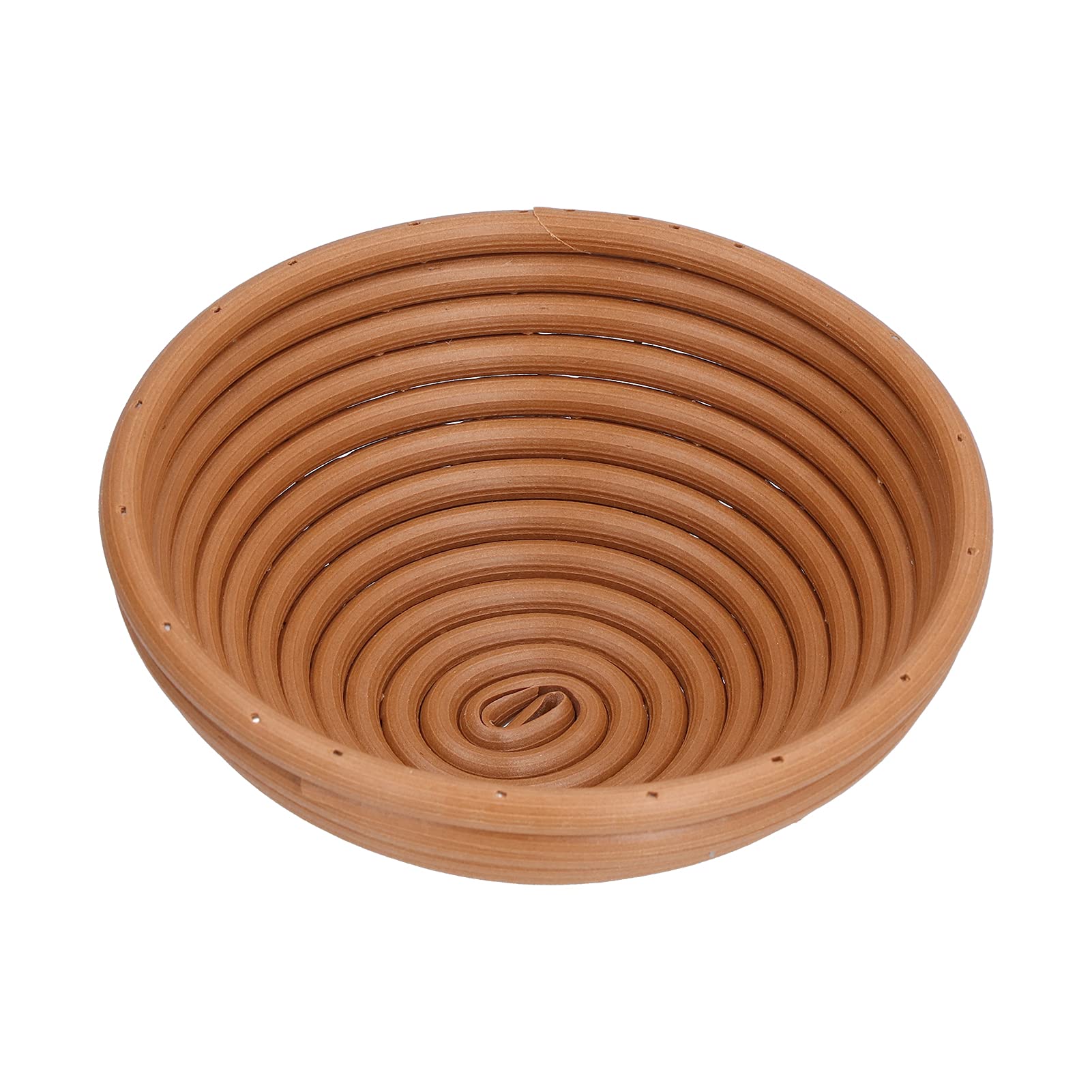 Proofing Baskets for Bread Baking, Washable European Style Bread Baking Tool Woven Basket Fruit Tray(round yellowish brown16*6cm)