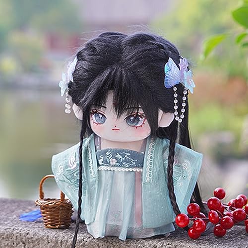 CALEMBOU 20cm Plush Doll Clothes Set, Cute Chinese Hanfu Plush Doll Clothes for Anime Plush Soft Cotton Dolls and Stuffed Animals(Without Doll) (Liyu-W/ODoll)