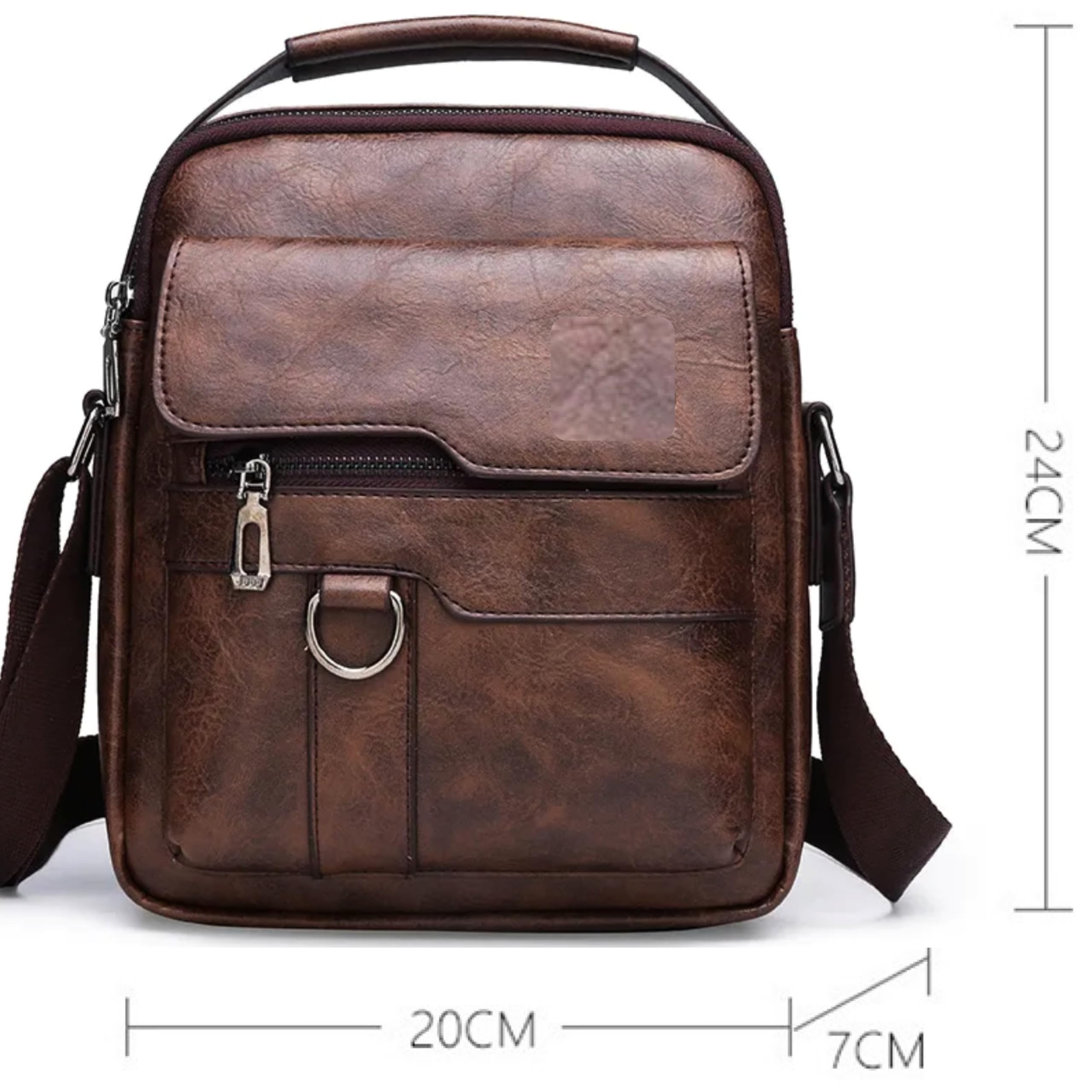 SonaGear Leather Messenger Bag for Men, Stylish Briefcase for work & Office, Crossbody design, sleek leather finish (Dark Brown)