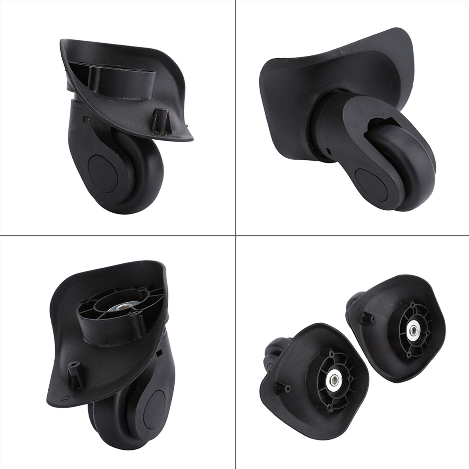 Qiilu Luggage Replacement Wheels Replacement Wheels Plastic 2Pcs Set PVC Luggage Wheels Replacement Single Roller for Suitcase Accessory