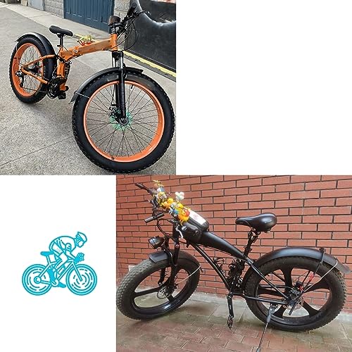WRUIOY Fat Bike Fender Front and Rear Fender Set for Fat Tire Bike Wings Full Coverage Set(20Inch) (Black)