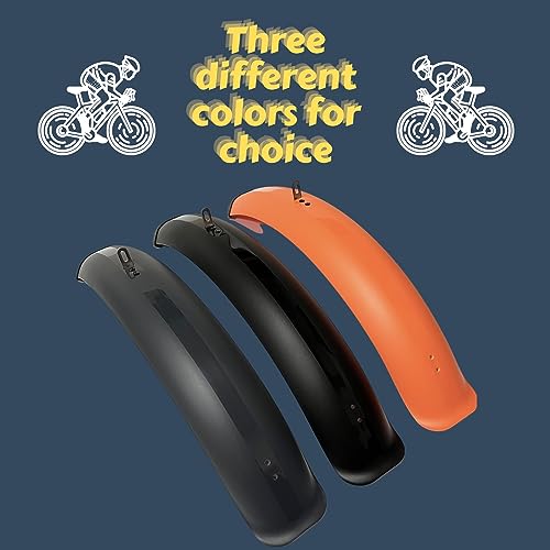 WRUIOY Fat Bike Fender Front and Rear Fender Set for Fat Tire Bike Wings Full Coverage Set(20Inch) (Black)