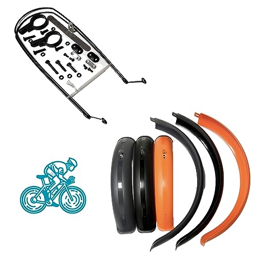 WRUIOY Fat Bike Fender Front and Rear Fender Set for Fat Tire Bike Wings Full Coverage Set(20Inch) (Black)