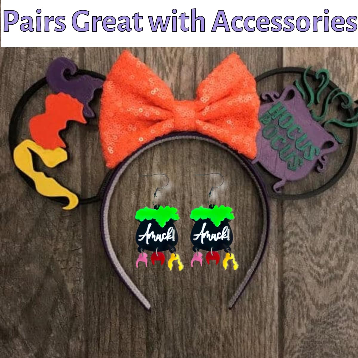 Hocus Pocus Witches Caudren Earrings for Adults/Women
