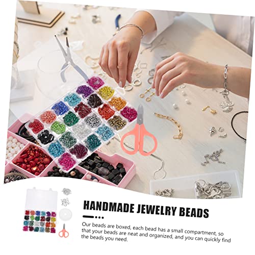 EXCEART 1 Set Hand Beaded Gemstone Loose Beads Charm Spacer Beads Bracelet Bead Kit DIY Bracelet Beads Crystal Beads Necklace Spacer Beads Pastel Beads Bead Necklace Glass Crystal Line