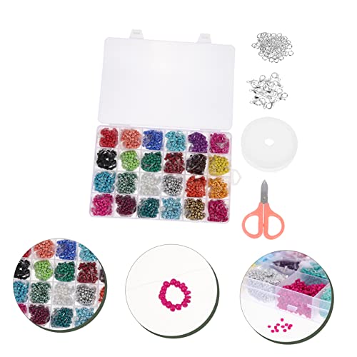 EXCEART 1 Set Hand Beaded Gemstone Loose Beads Charm Spacer Beads Bracelet Bead Kit DIY Bracelet Beads Crystal Beads Necklace Spacer Beads Pastel Beads Bead Necklace Glass Crystal Line