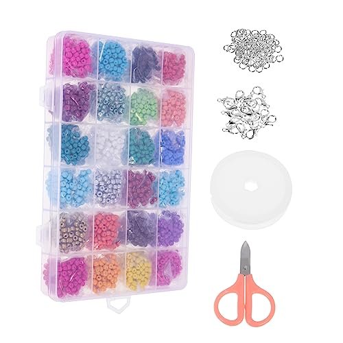 EXCEART 1 Set Hand Beaded Gemstone Loose Beads Charm Spacer Beads Bracelet Bead Kit DIY Bracelet Beads Crystal Beads Necklace Spacer Beads Pastel Beads Bead Necklace Glass Crystal Line