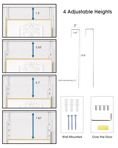 Otlsh 14"×48" Door Mirror,Full Length Mirror, Over The Door, Wall Mirror, Thin Frame, Aluminum Alloy, for Bedroom, Living Room, Entryway -Gold