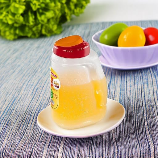 Pitchers For Drinks With Spout Lid, Plastic Pitcher Bottle For Fridge For Homemade Juice Drinks, Water, Ice Tea - Easy To Store and Pour - 1.75 Liter Jug Water Pitcher With Lid - BPA Free - 60 oz