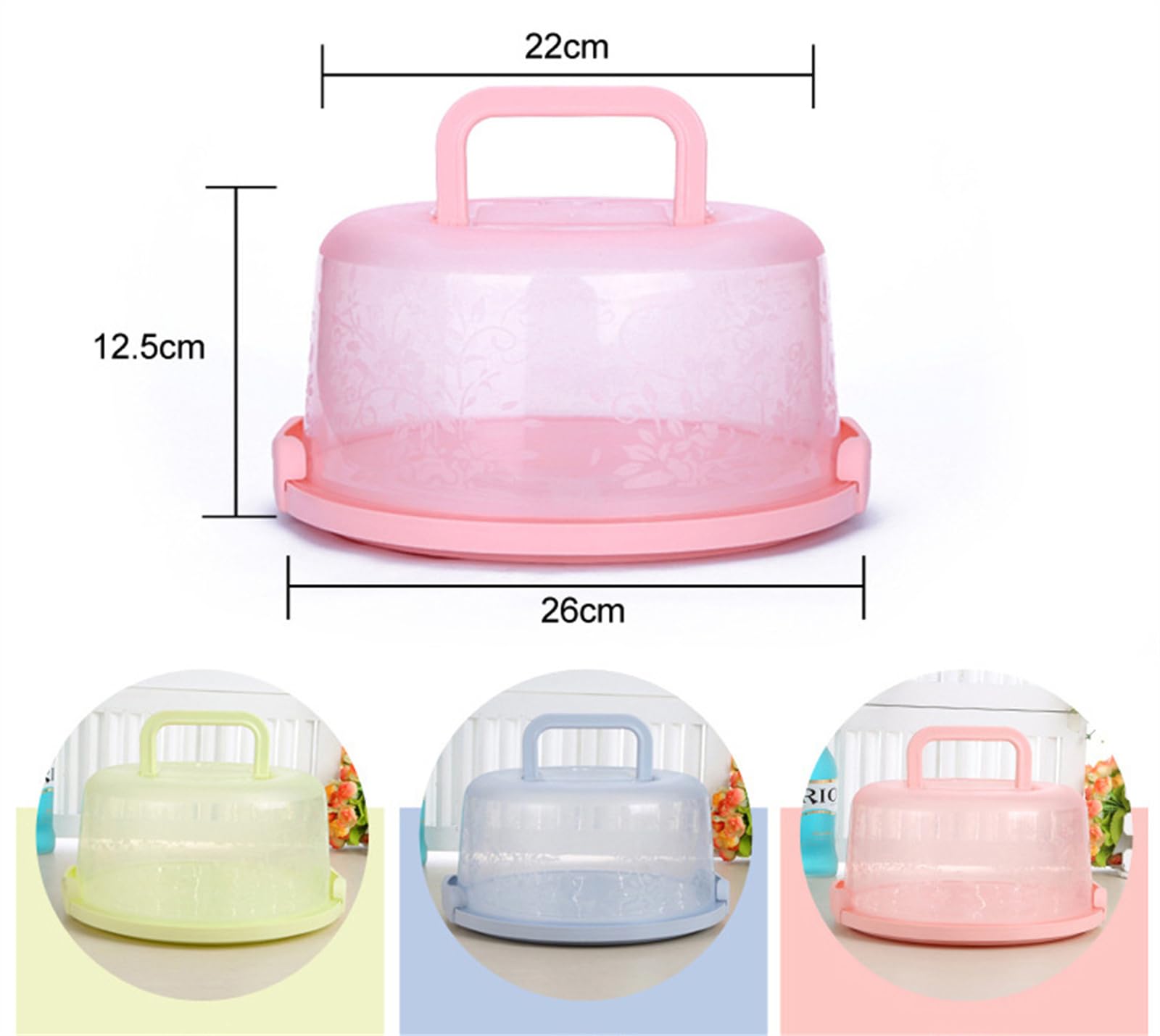 UracoN Round Carrier Plastic Cake Keeper, With Lid And Handle Cake Transport Container Plastic Cake Keeper With Lid Cake Decorating Kit (blue)