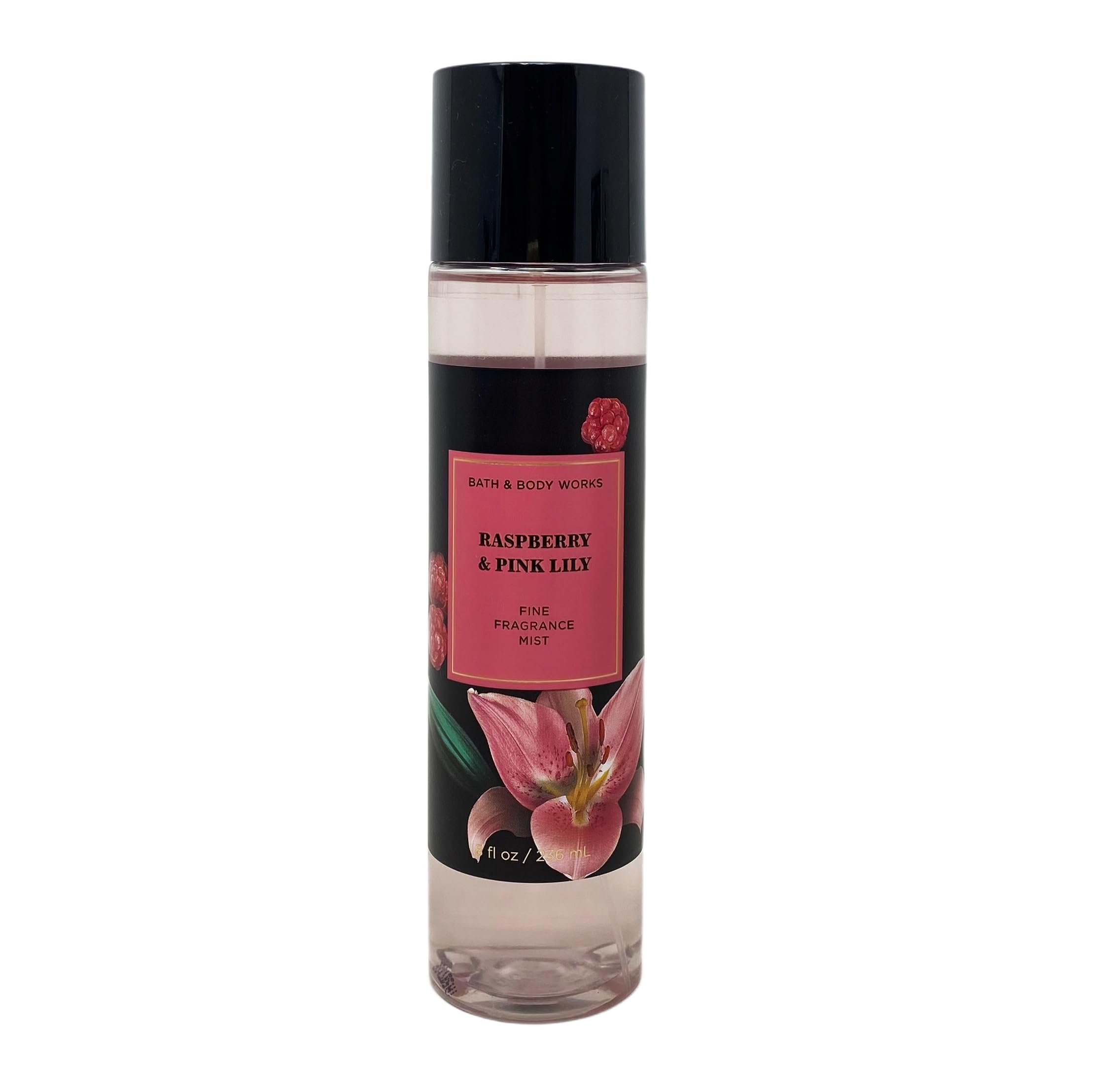 Bath & Body Works Raspberry & Pink Lily 2 Piece Fine Fragrance Mist Value Pack with a Himalayan Salts Springs Bar Soap - Full Size