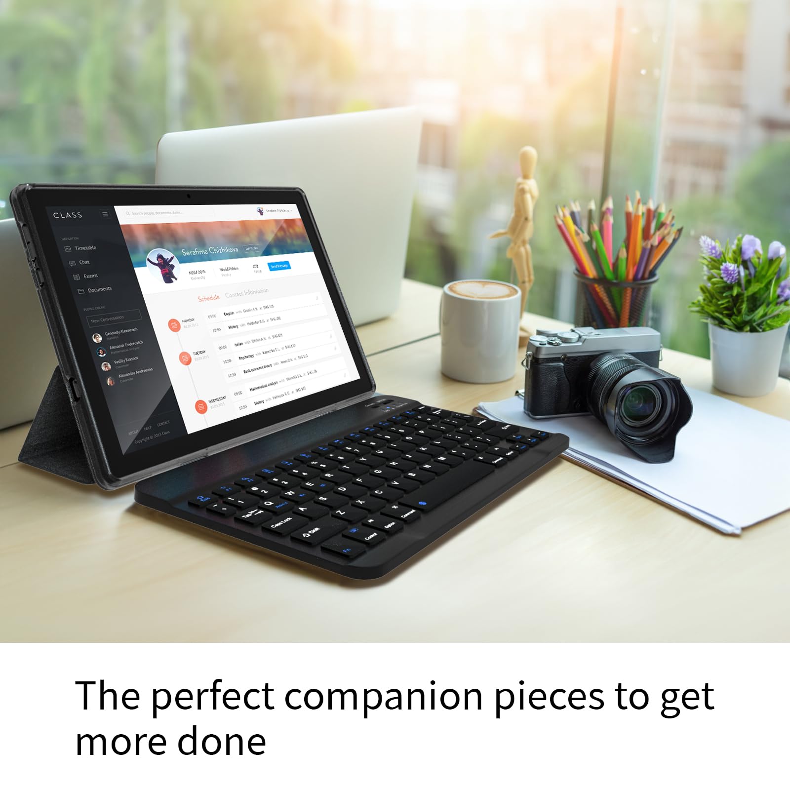 TUOHAITIME 10inch Android13 Tablet, 8GB+64GB with Case, Keyboard, Mouse, Stylus, 1.8GHz Octa Core, 1280 * 800 HD Touch Screen, Dual Camera, Wi-Fi6, Bluetooth Tableta PC with Netflix