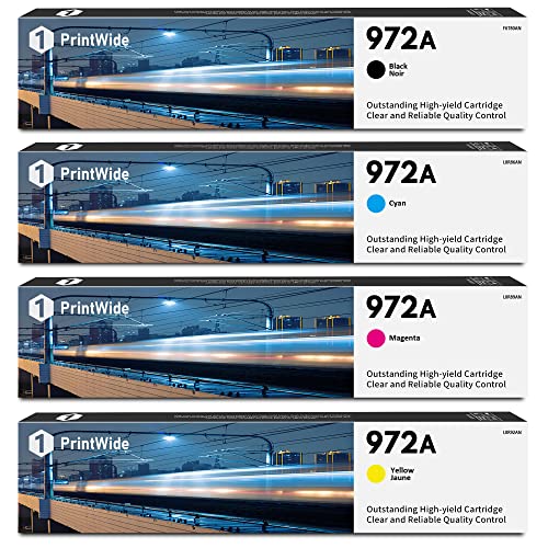 972A Ink 4-Color Set (Black/Cyan/Magenta/Yellow): Replacement for HP 972A Ink Cartridges Works with PageWide Pro 452 Series, 477 Series, 552dw, 577 Series (BND00335)