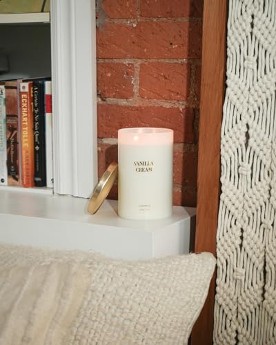 Goodpick Vanilla Scented Candles 22 oz, Luxury Aromatherapy Candles for Home, 2-Wick Soy Candle, Large Jar Candles Gifts for Women, Bath Gift, Christmas, Birthday, 120 Hours Burn Time
