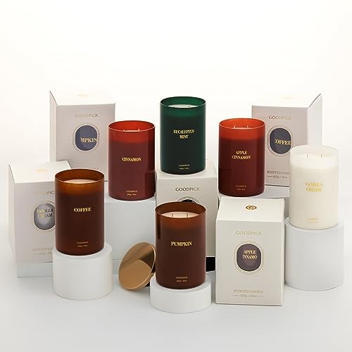 Goodpick Vanilla Scented Candles 22 oz, Luxury Aromatherapy Candles for Home, 2-Wick Soy Candle, Large Jar Candles Gifts for Women, Bath Gift, Christmas, Birthday, 120 Hours Burn Time