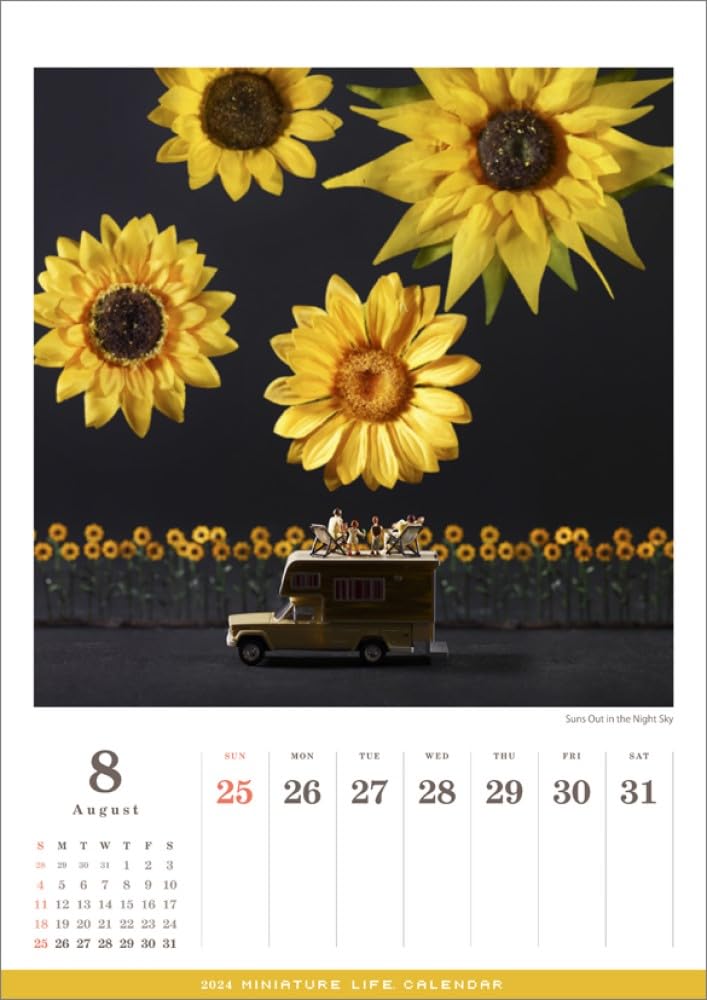 MINIATURE LIFE CALENDAR (overseas version, no Japanese holidays notation) 2024 calendar CL24-0466w