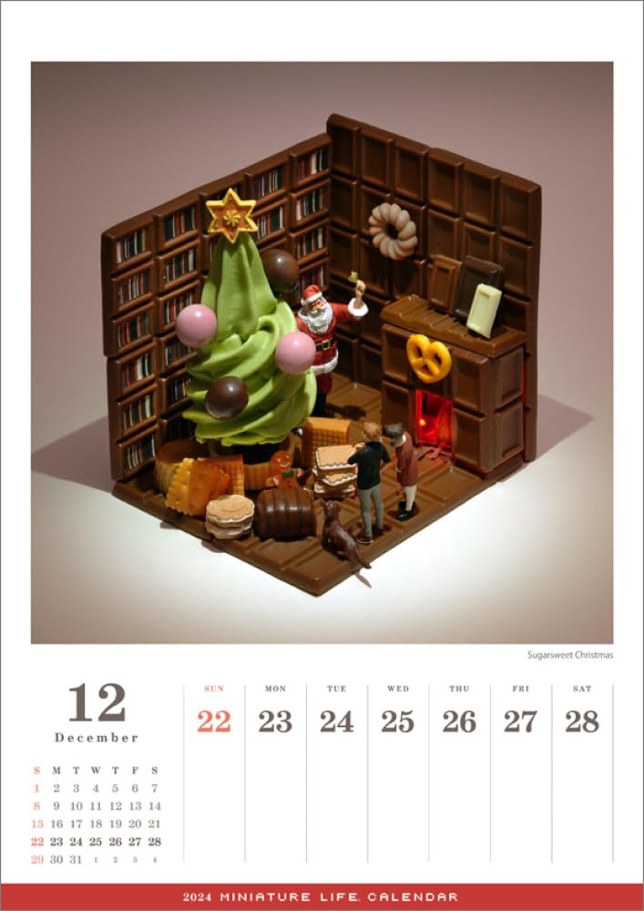MINIATURE LIFE CALENDAR (overseas version, no Japanese holidays notation) 2024 calendar CL24-0466w
