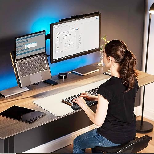Giecy Desk Mat, Dual-Sided Desk Pad, Large Mouse Pad for Desk, Natural Cork & PU Leather Non-Slip Waterproof Desk Mats for Office and Home (31.5" x 15.7", Beige)