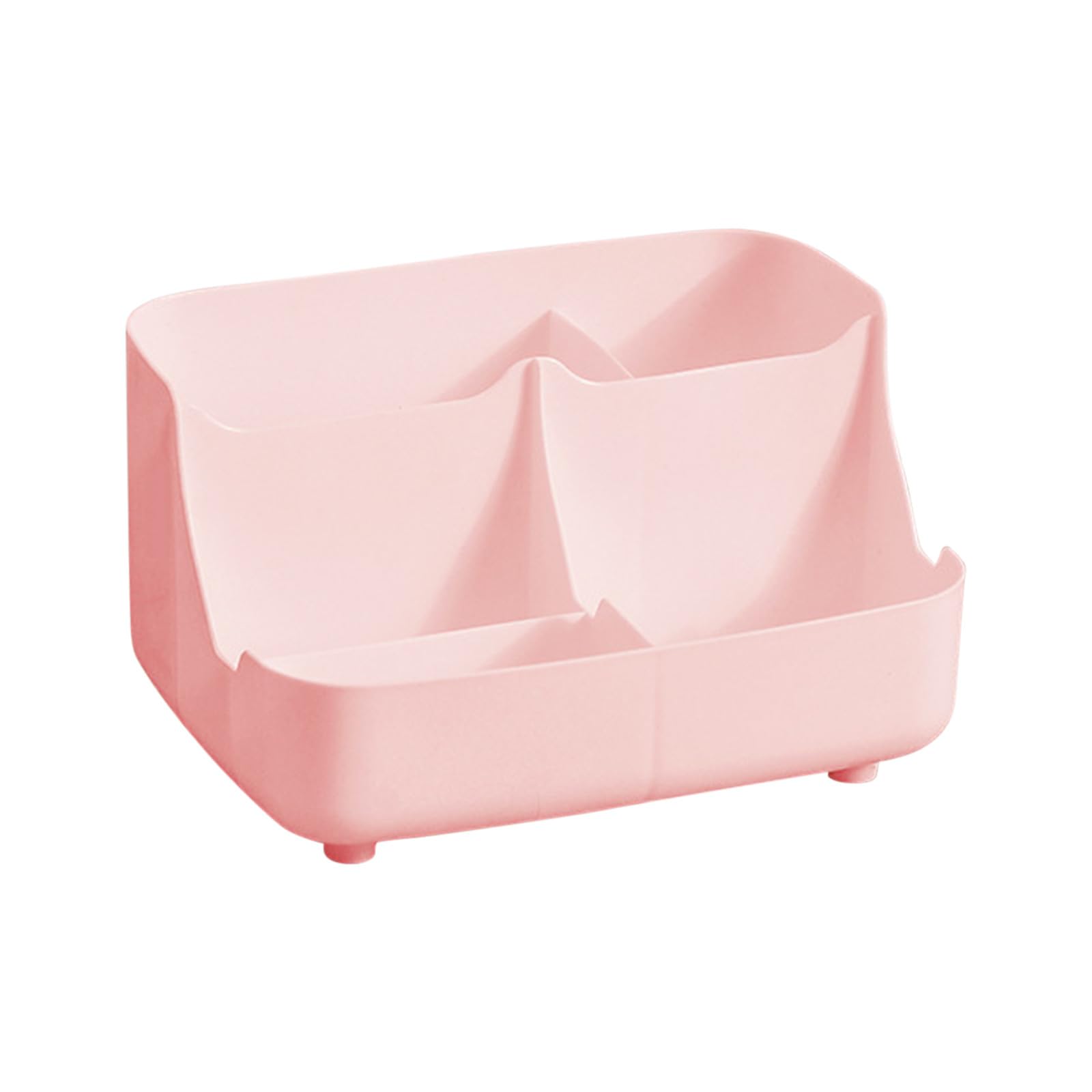 Desk Organizer Pencil Pen Holder with 5 Compartments Small Storage Box, Multi-functional Desk Organizers and Accessories for Office, Dormitory, Art & Stationery Supplies, Makeup Brush (Pink)