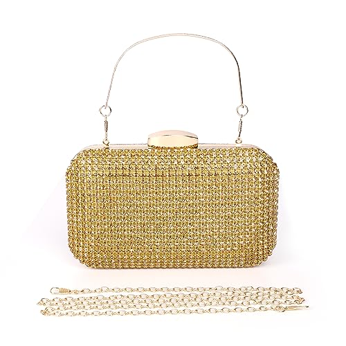 Olixi Silver Crystal Clutch Purse for Women Evening Bag Glitter Luxury Handbag for Wedding Dinner Party Prom Cocktail