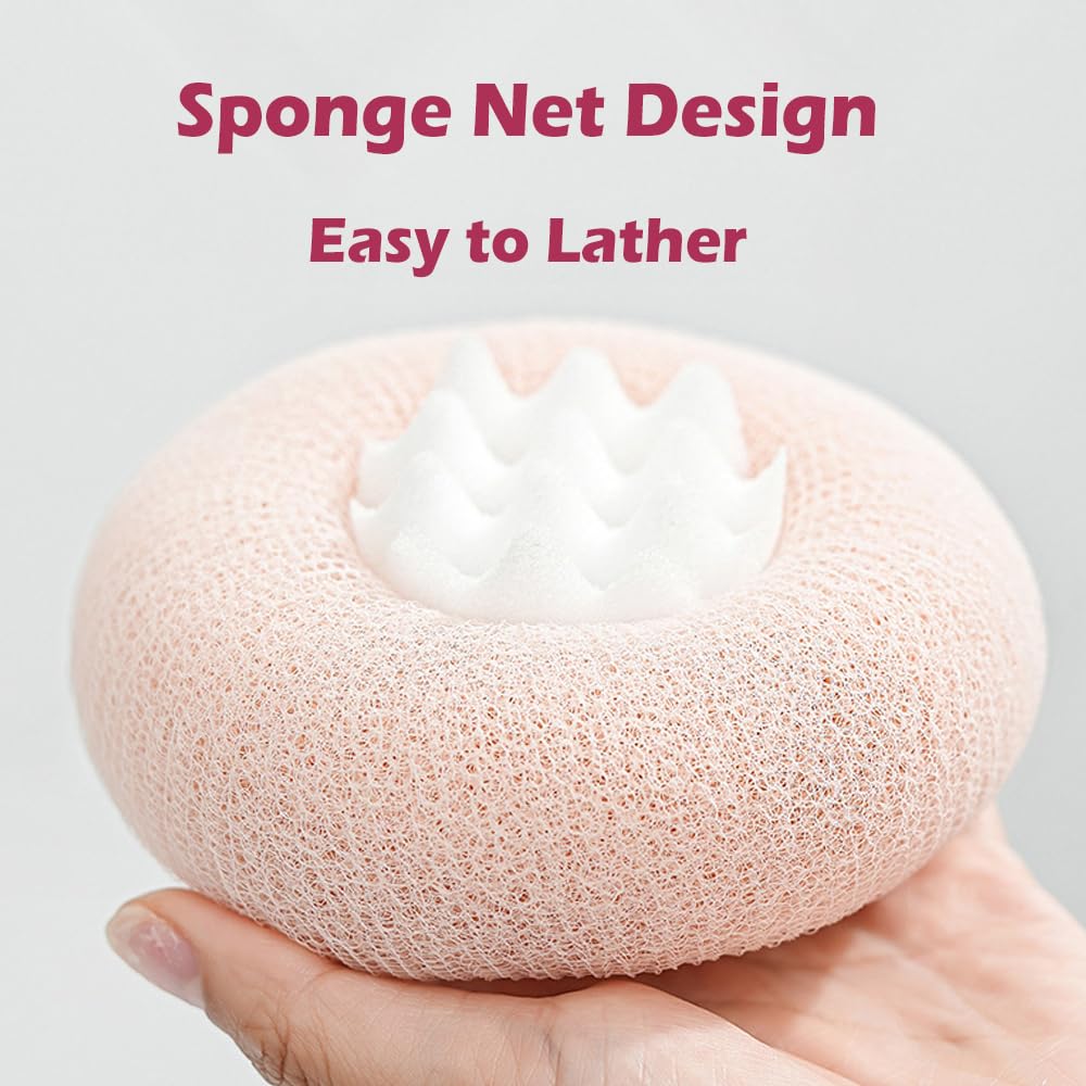 2 Pack Bath Body Brush,Exfoliating Body Scrubber,Bath Sponge Brush to Scrub The Body and Enjoy The Shower(Pink&Blue)…