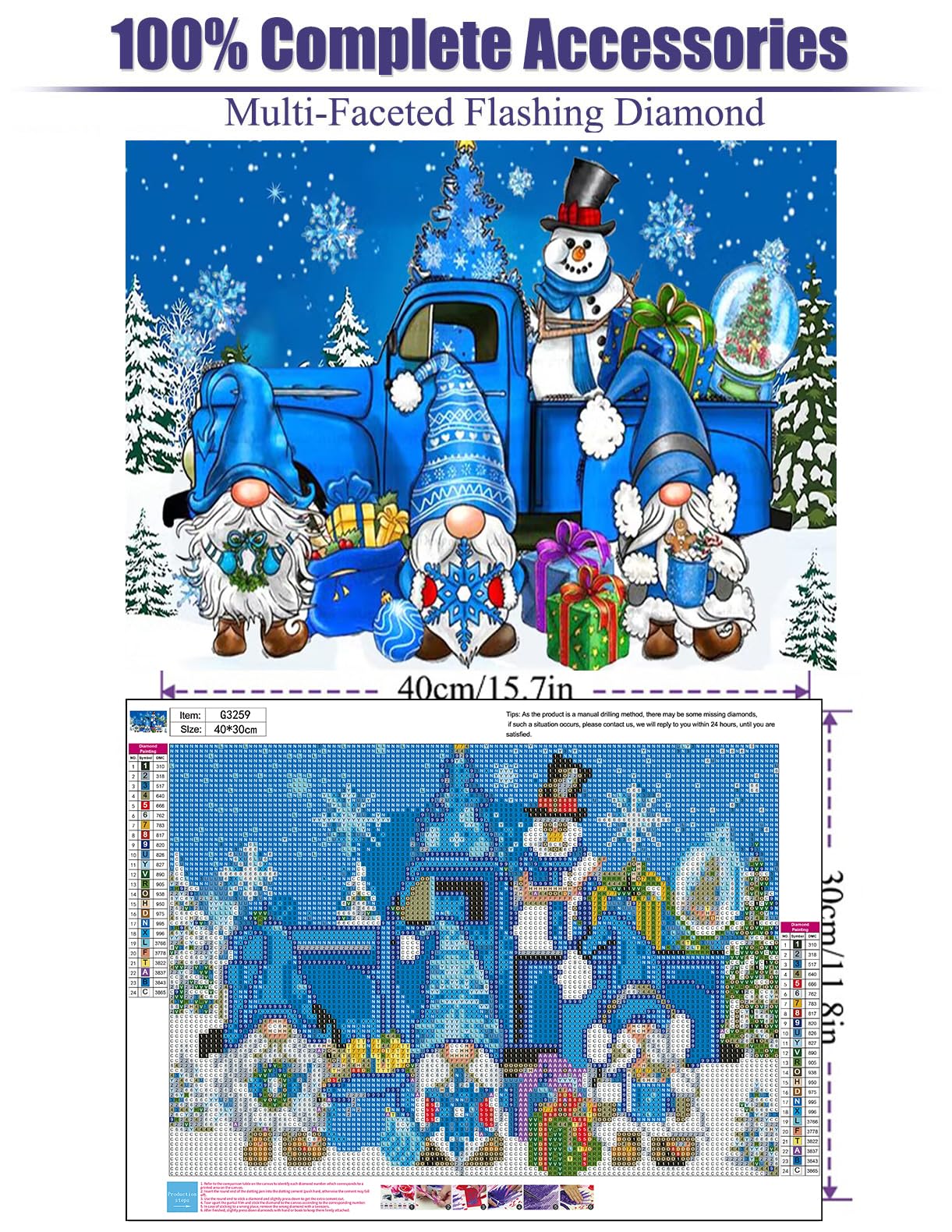 Akahllc Christmas Diamond Painting Kits,Gnome Diamond Art Kit for Adults,Winter Diamond Art Kit 5D Winter Paint with Diamond Full Drill for Parents-Children Interrction,Wall Decor(12x16)
