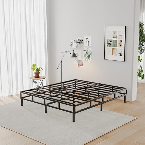 VTWAZAST 5 Inch Full Size Box Spring with 9 Inch Metal Leg Support, Easy Clean Fabric Bed Cover Included, Metal Heavy Duty Mattress Foundation, Noise Free, Easy Assembly