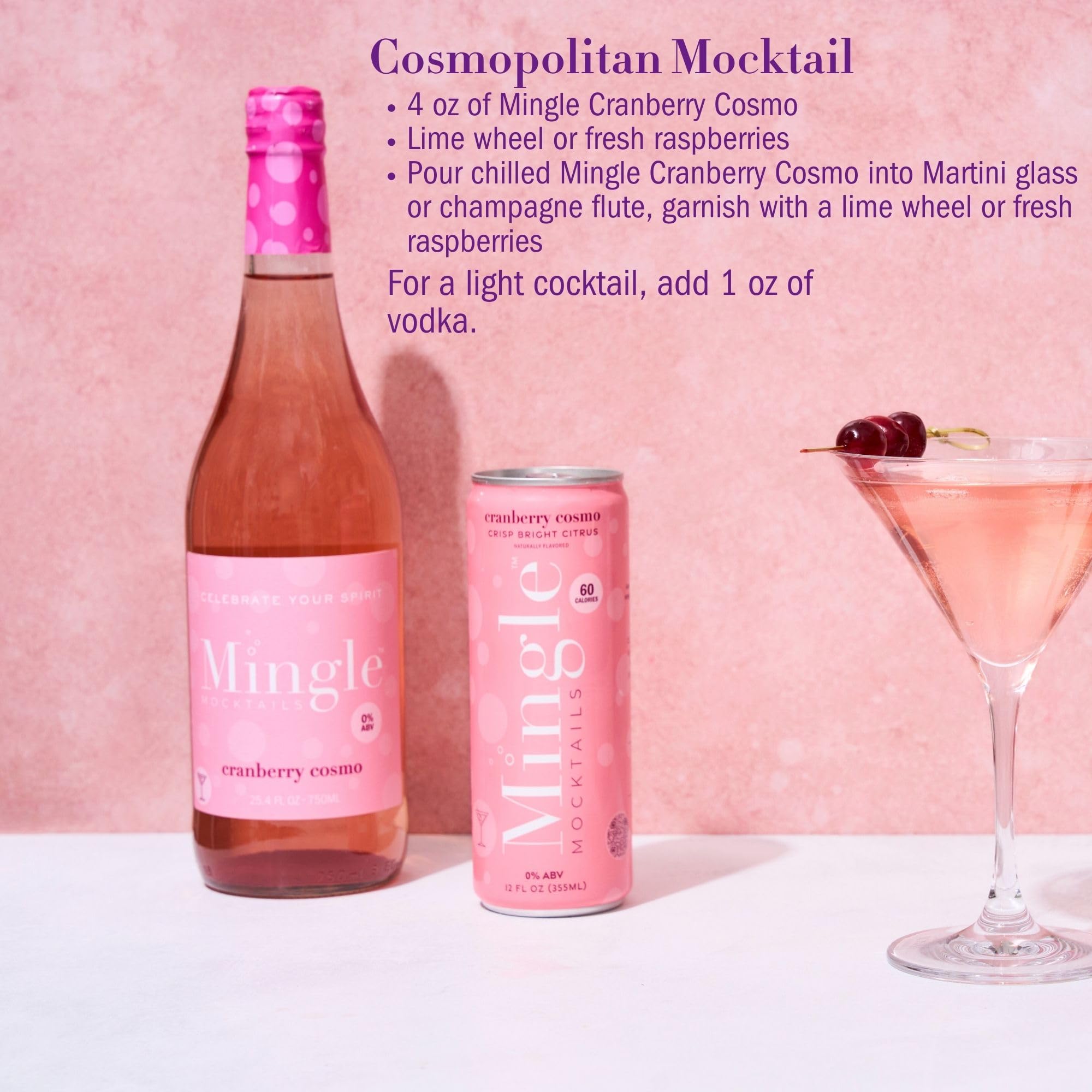 Mingle Mocktails Non Alcoholic Cocktails - 750ml Bottles (Various Flavors, 5 Bottle Pack)