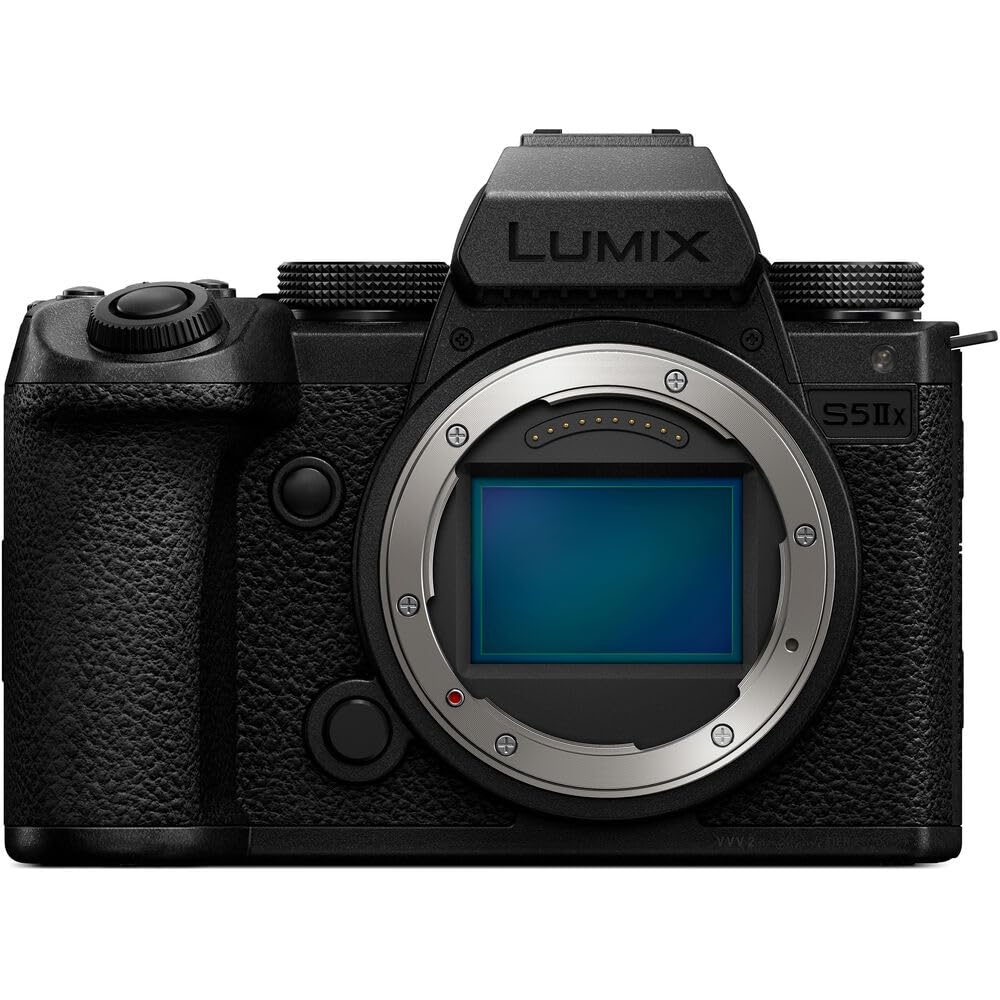 Panasonic Lumix S5 IIX Mirrorless Camera (DC-S5M2XBODY) + 4K Monitor + 2 x 64GB Memory Card + Corel Photo Software + 3 x DMW-BLK22 Battery + Triple Shoe Bracket + Charger + LED Light + More