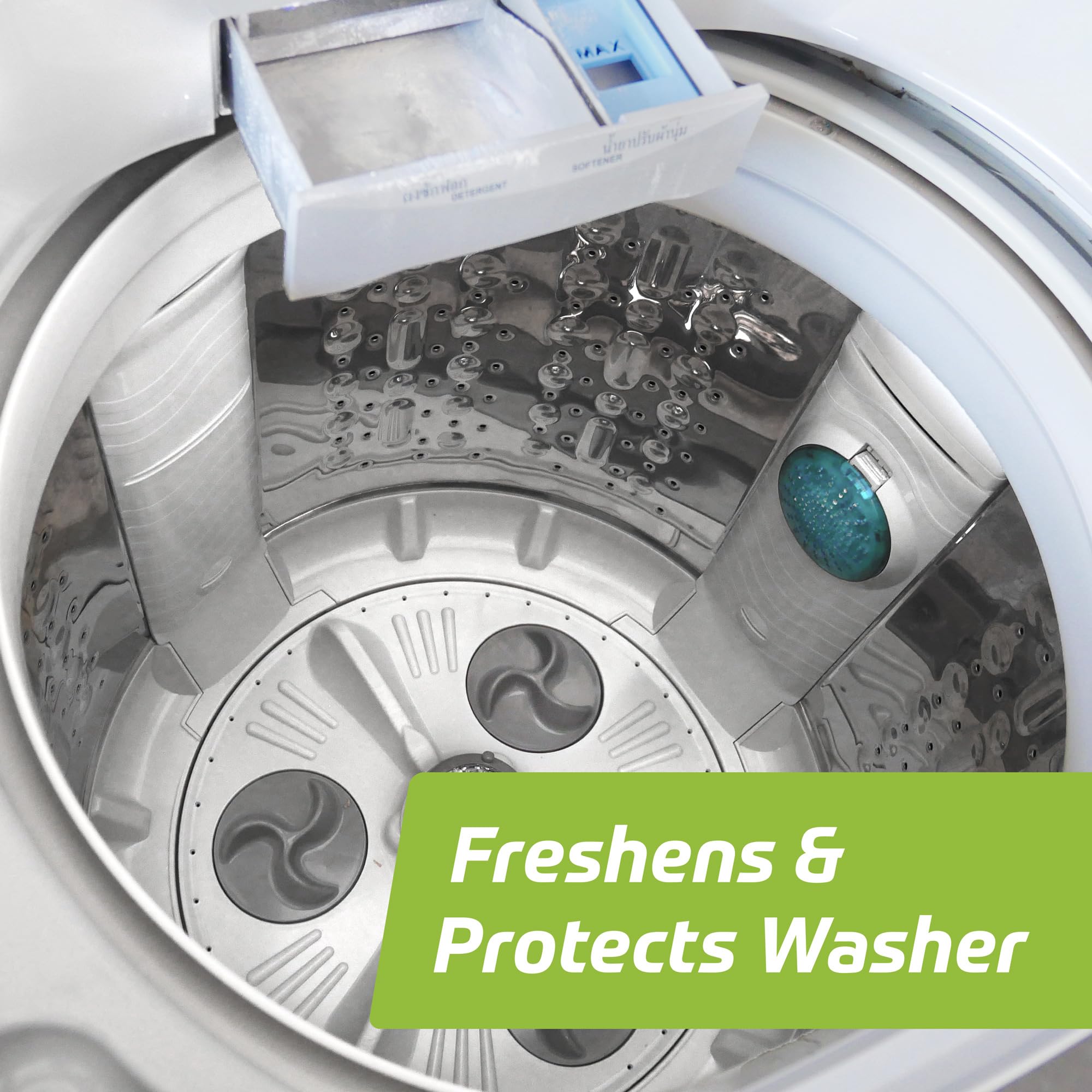 Velocity Washing Machine Cleaner β 4 Uses Per Bottle. Removes Hardwater Stains & Odor-Causing Buildup Inside Drum, Washer Cleaner for All Front & Top Load Washers & High Efficiency Machines
